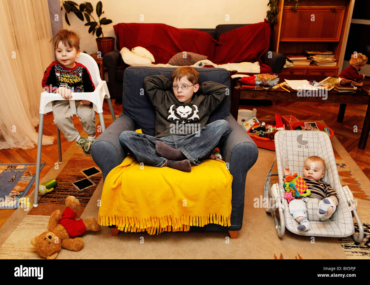 Children watching TV, Czech Republic. (CTK Photo/Josef Horazny Stock ...