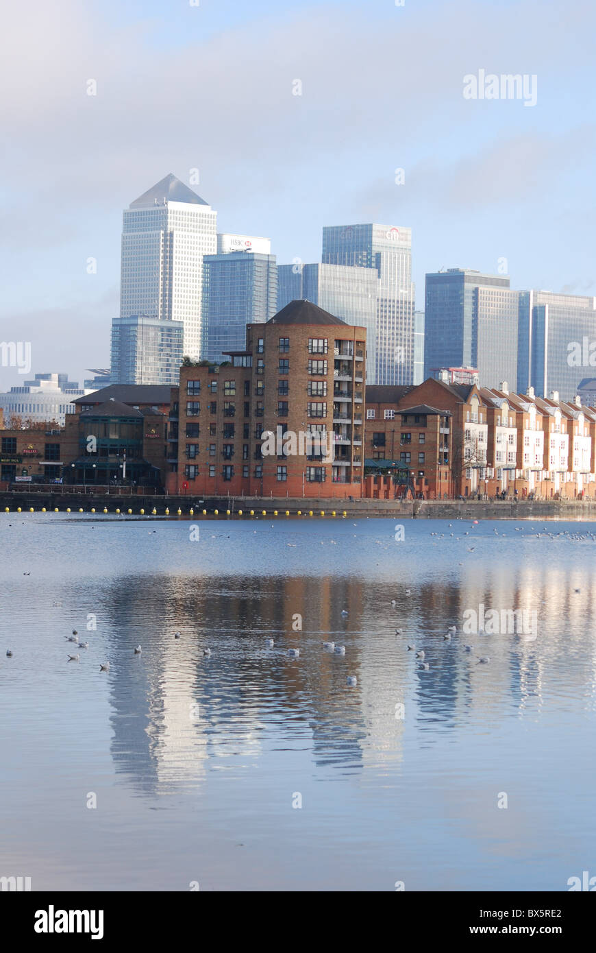 Green Land Dock Canary Wharf Stock Photo - Alamy