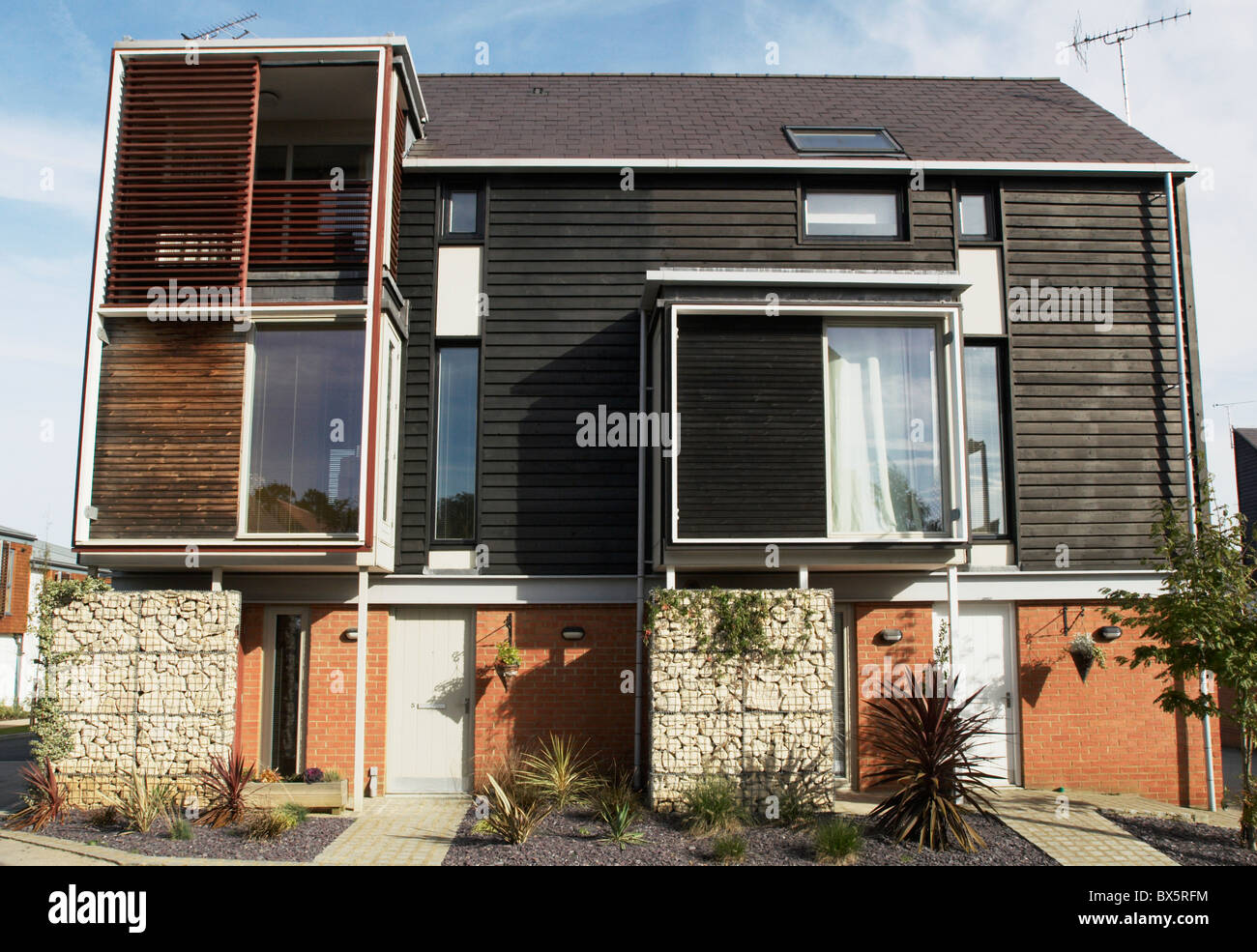 Contemporary housing on the Newhall development Harlow Essex UK Stock ...