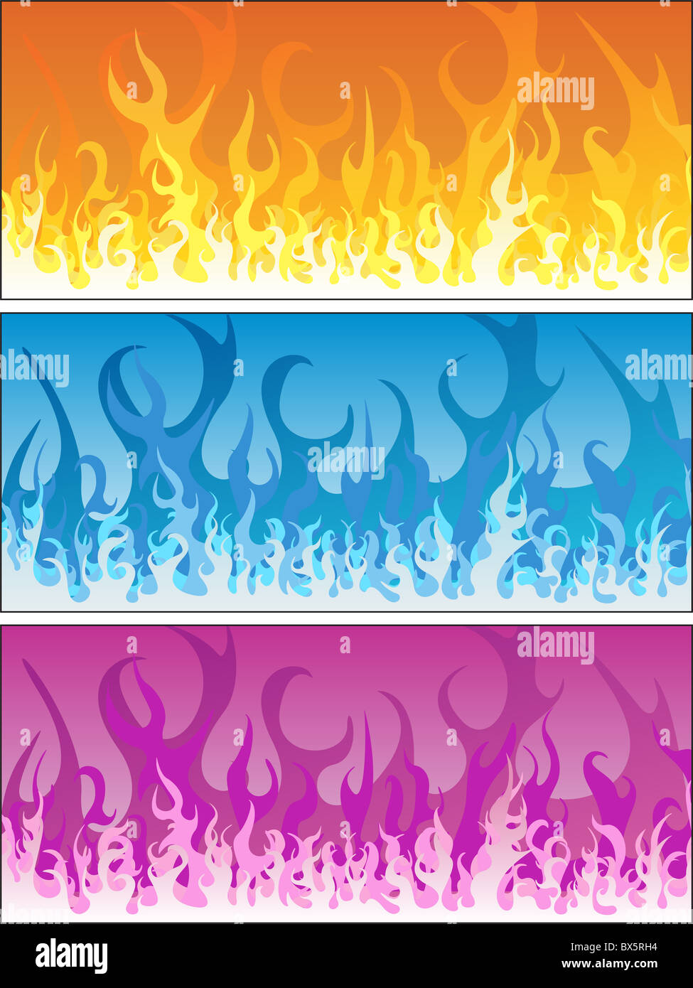 set of fire backgrounds Stock Photo - Alamy
