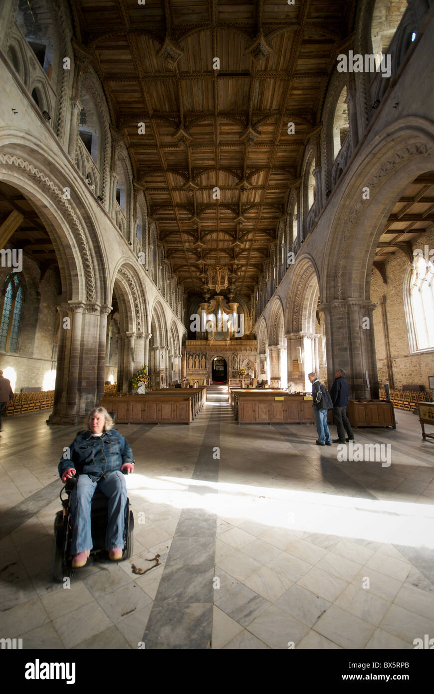 St David's Cathedral Pembrokeshire Wales UK Interior Stock Photo - Alamy