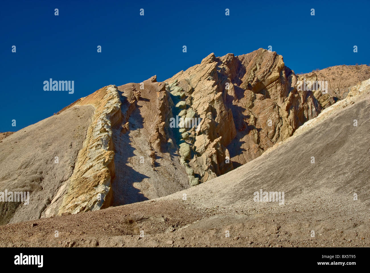Rock ridges at Rainbow Basin National Natural Landmark, Mud Hills near ...
