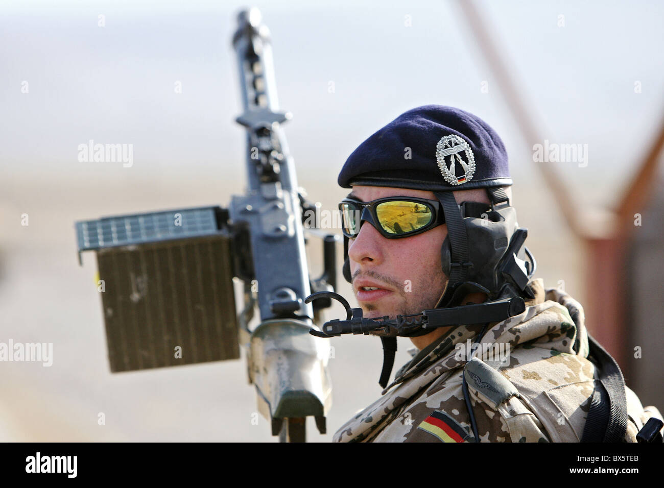 ISAF soldier in a hatch of a Fox tank, Mazar-e Sharif, Afghanistan ...