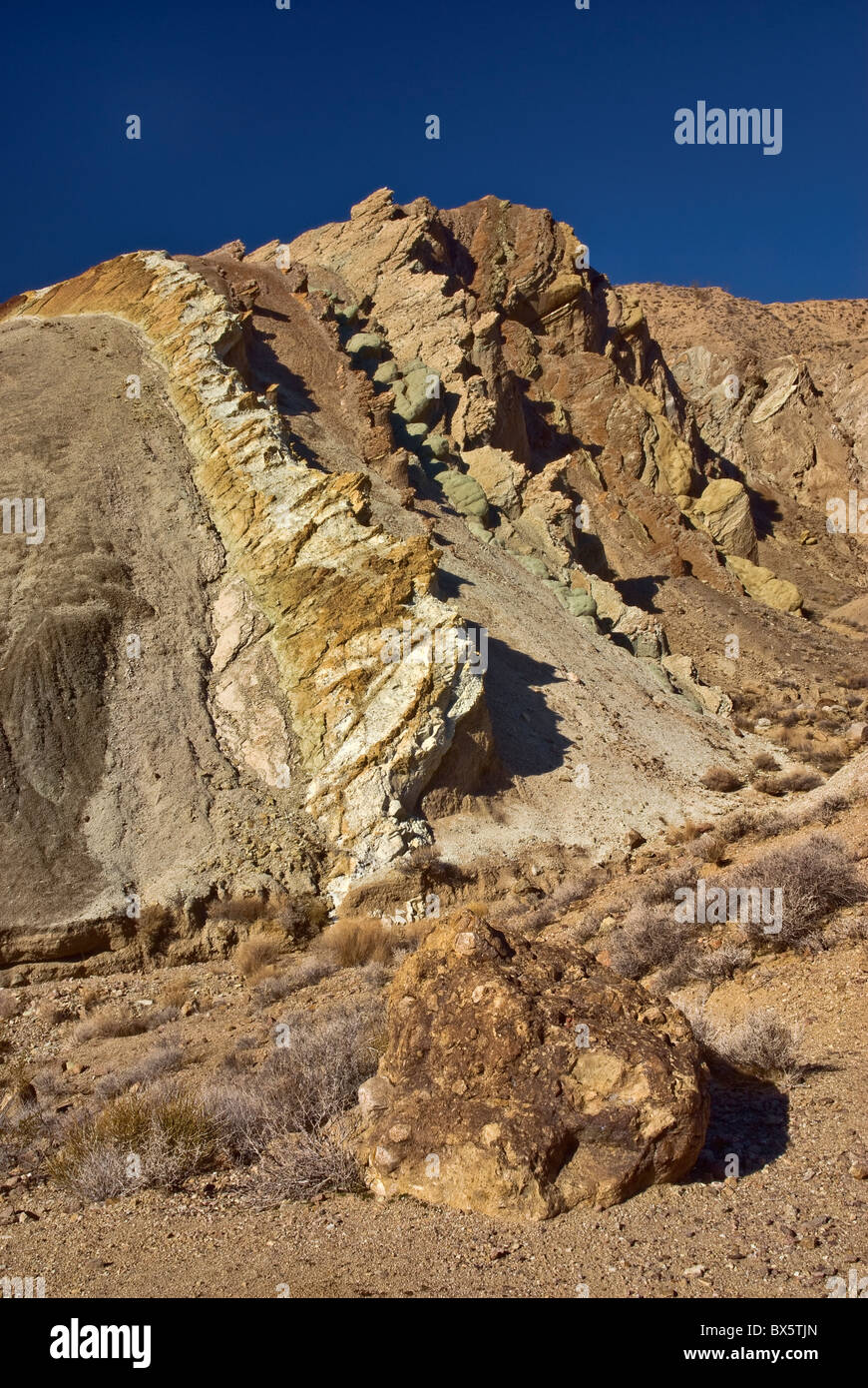 Rock ridges at Rainbow Basin National Natural Landmark, Mud Hills near ...