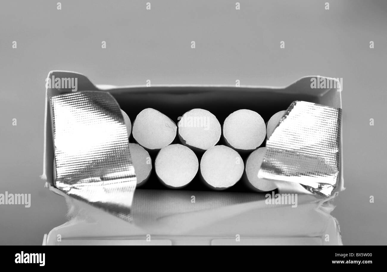 Empty cigarette packet Black and White Stock Photos & Images - Alamy