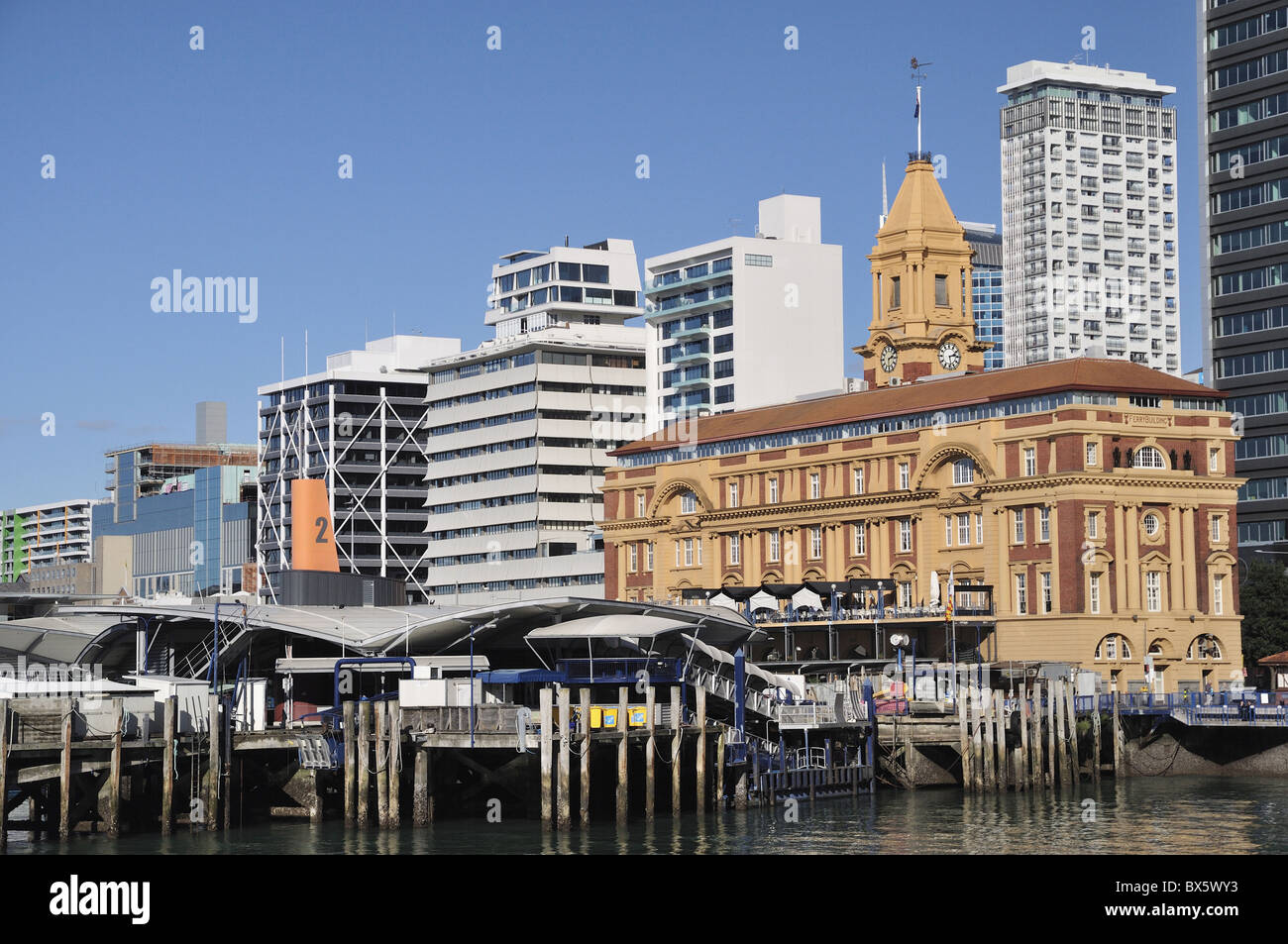 Ferry Building, Auckland, North Island, New Zealand, Pacific Stock ...