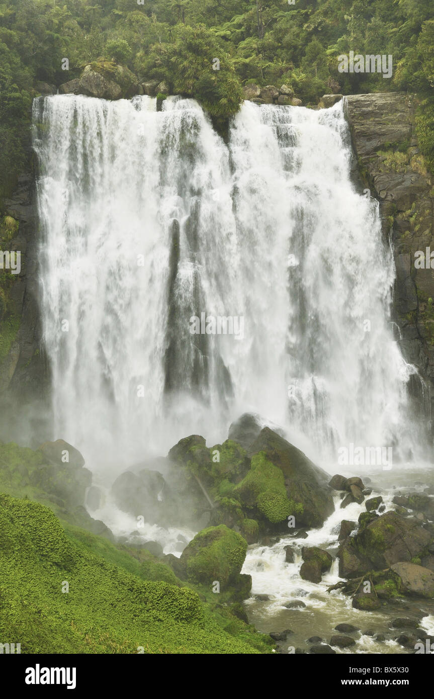 Marokopa Falls, Waikato, North Island, New Zealand, Pacific Stock Photo ...