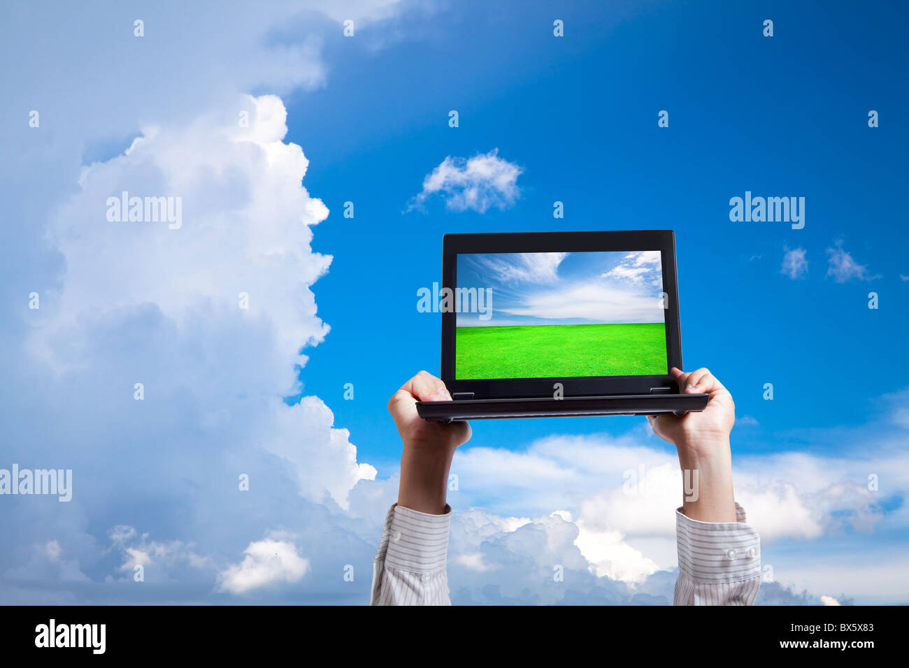 computer in cloud Stock Photo - Alamy