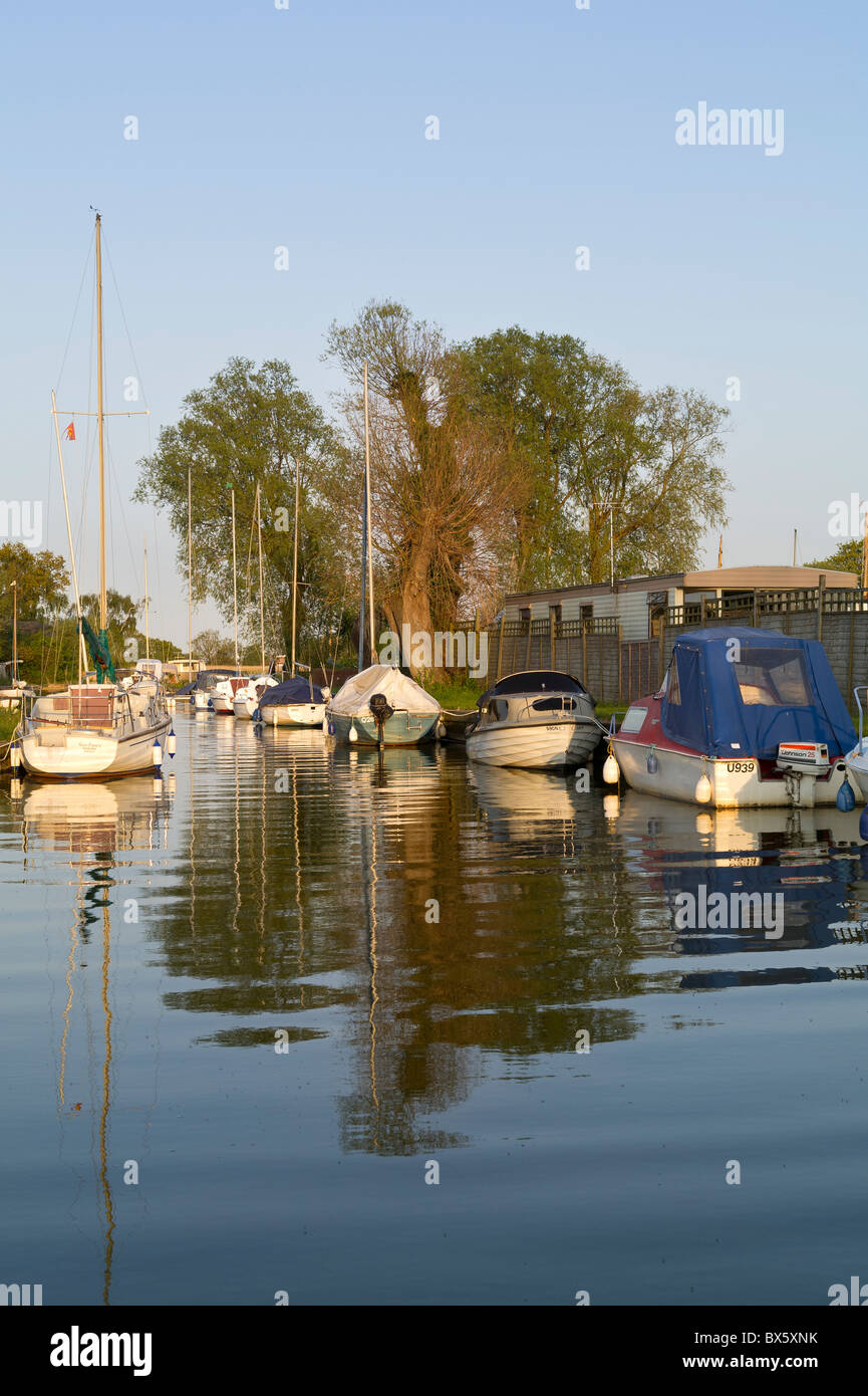 Boats Moored at Hickling Parish Staithe Norfolk UK Stock Photo - Alamy