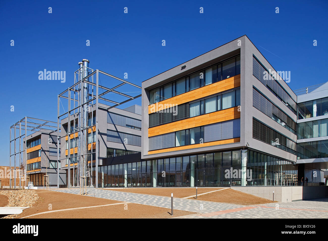 A newly built complex of administration buildings City West in Prague ...