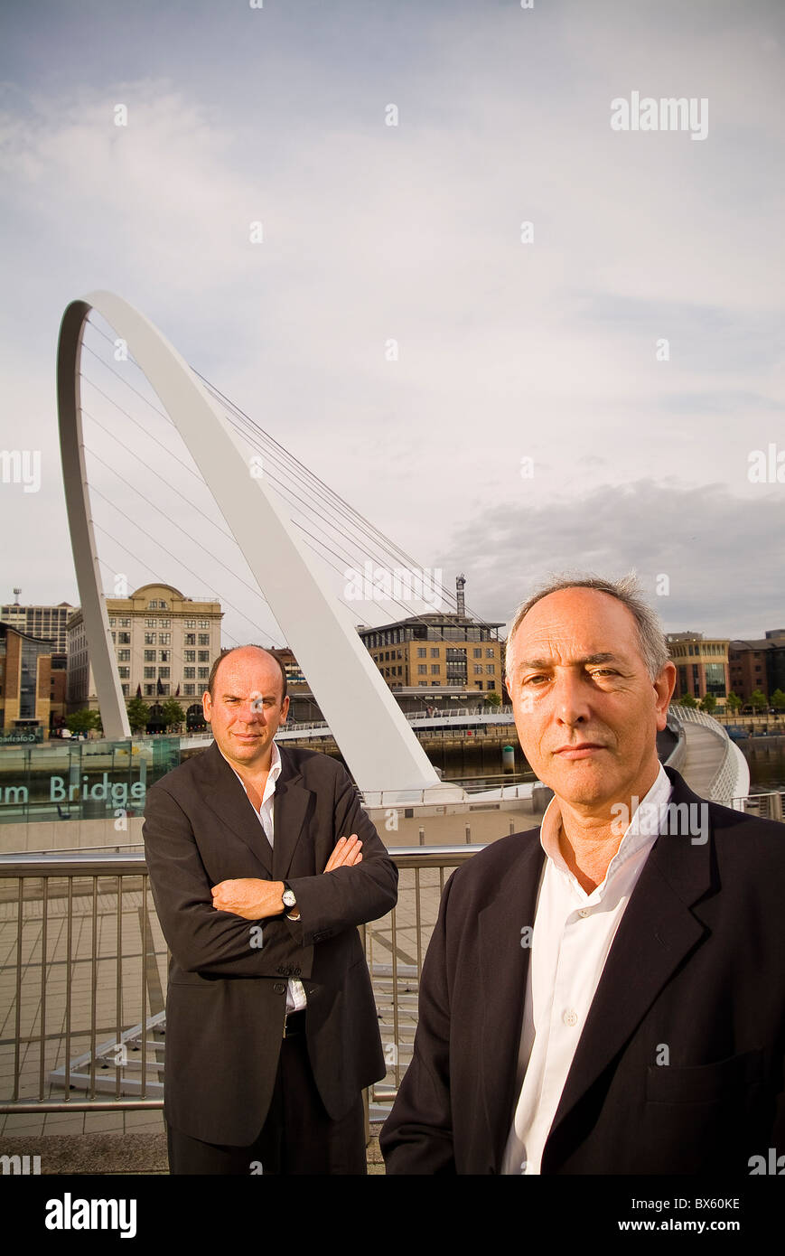Jim Eyre and Chris Wilkinson of Wilkinson Eyre Architects next to the ...