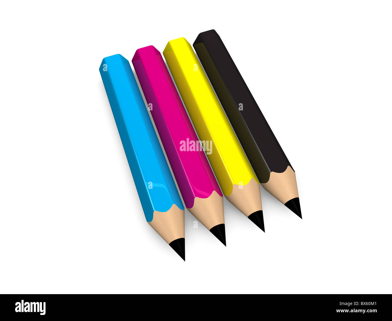 Cyan Magenta yellow black (cmyk) color concept, Isolated on white Stock ...