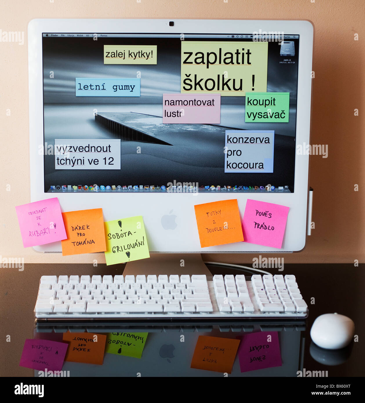 stickies, post-it, notes, reminders, computer Stock Photo - Alamy