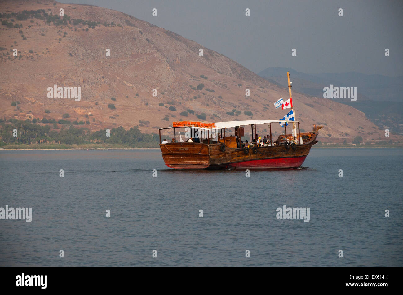 A pilgrim and tourist boat plys the waters Stock Photo - Alamy