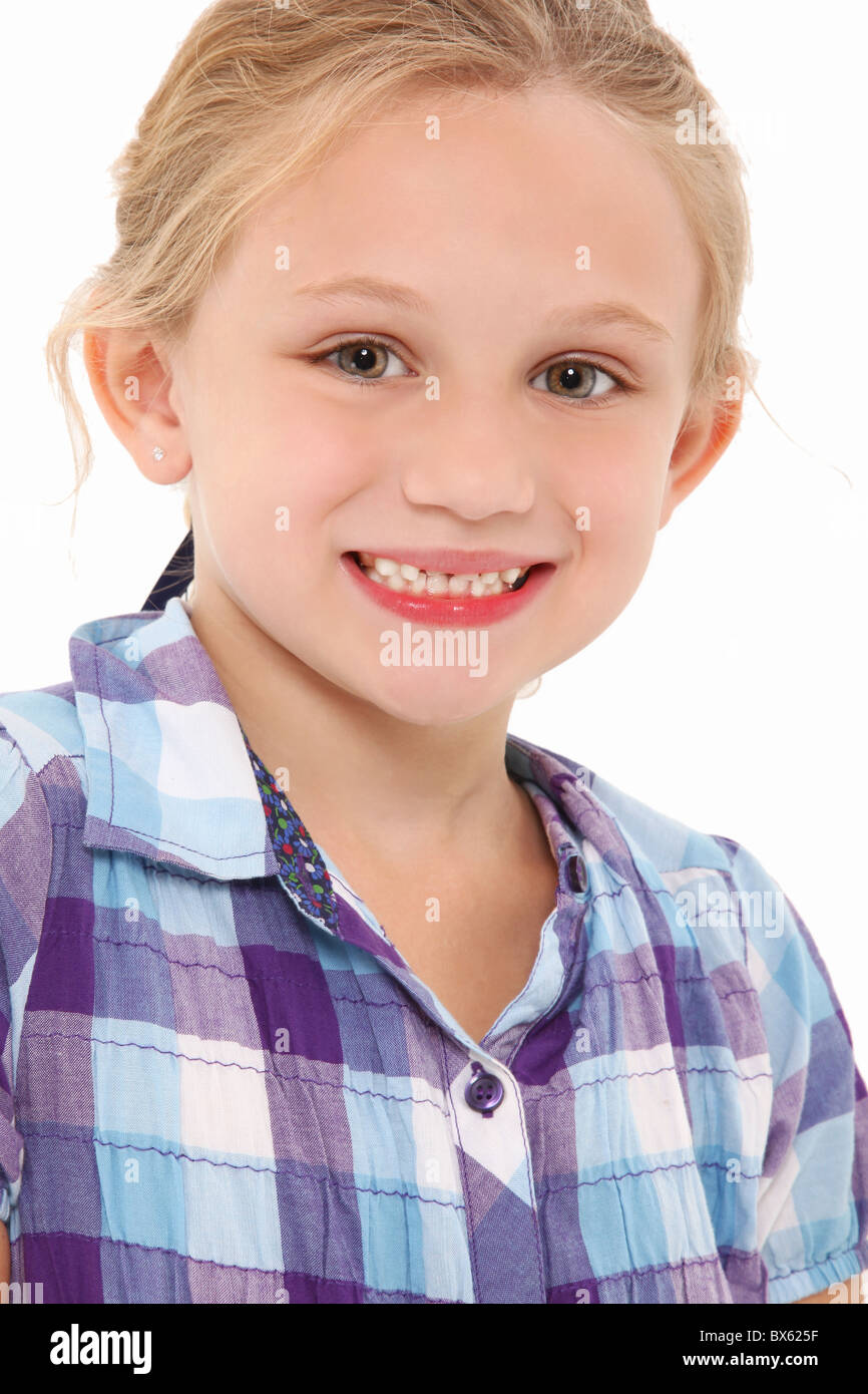 Smiling Beautiful Blonde Girl Stock Photo - Alamy