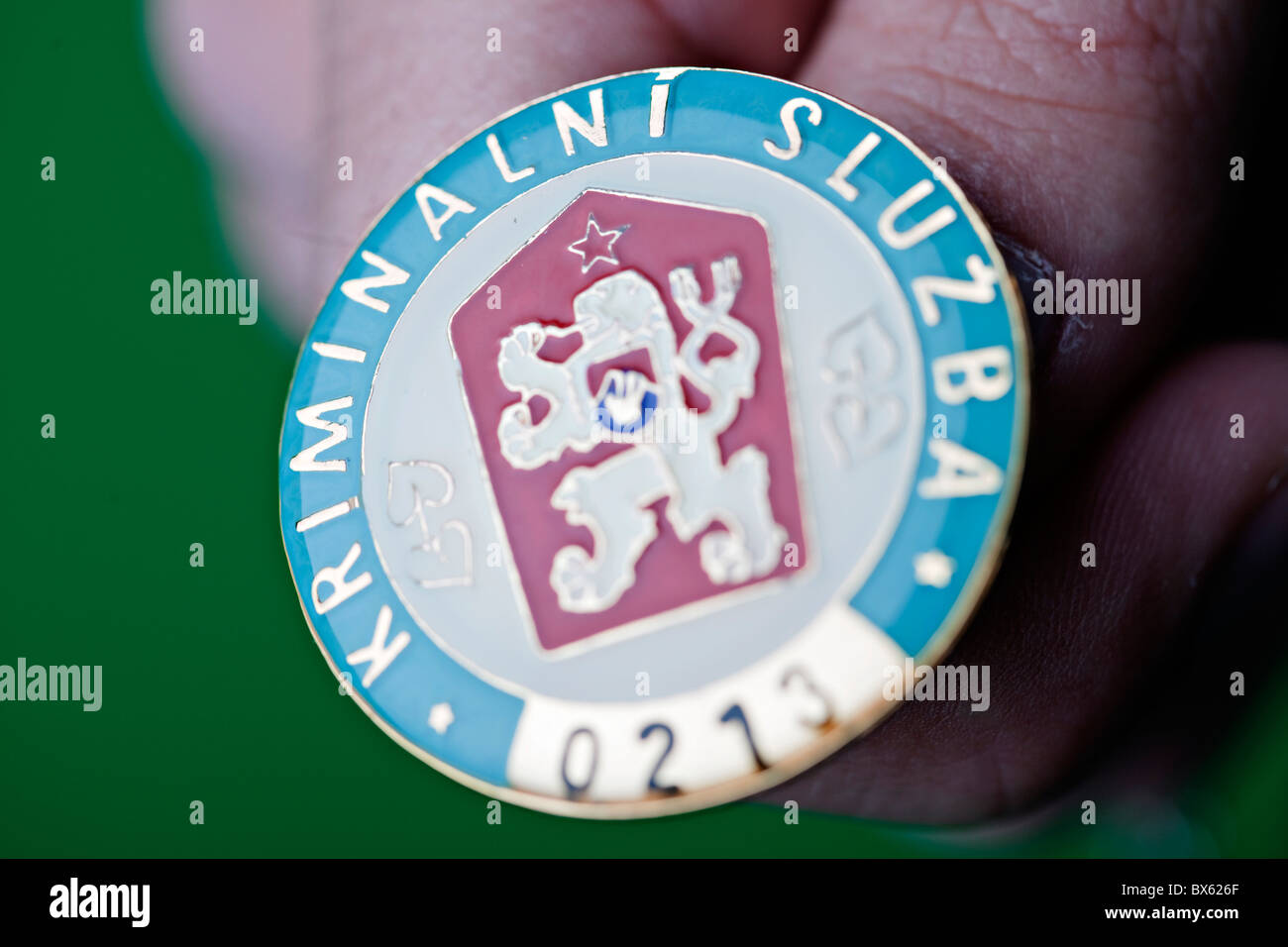 A badge of Czechoslovak police criminal service Stock Photo - Alamy