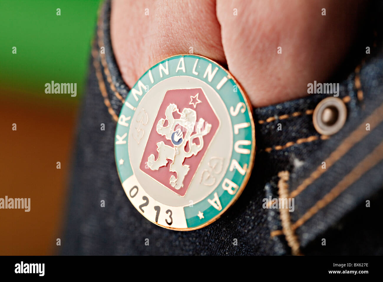 A badge of Czechoslovak police criminal service Stock Photo - Alamy