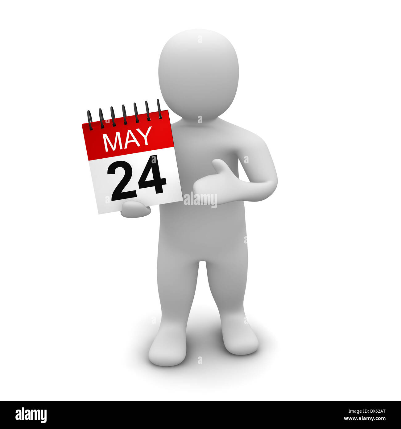 Man holding calendar. 3d rendered illustration isolated on white Stock ...