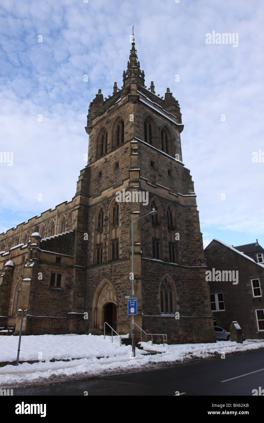 exterior of St Leonards in the fields and Trinity Church in winter ...