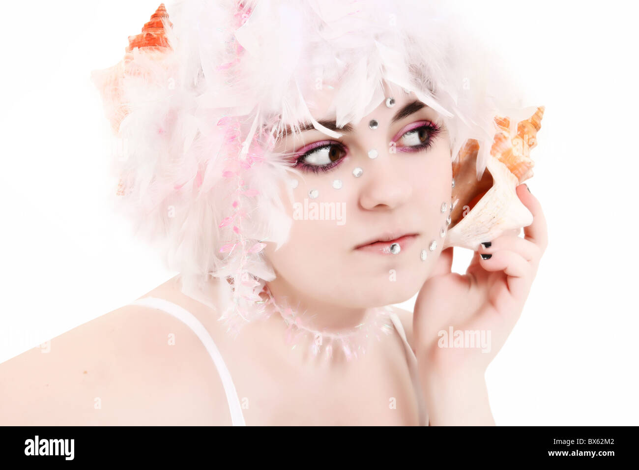 Role play costume sea princess mermaid young woman in costume make-up ...