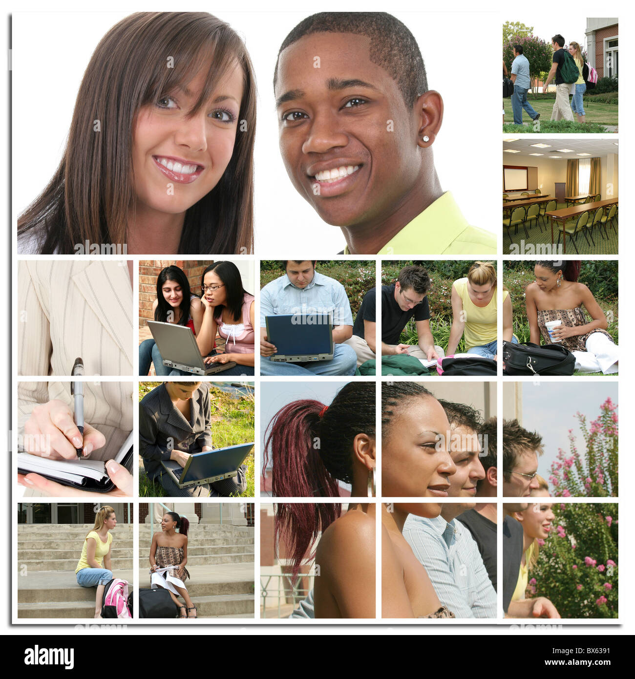 Various college students on campus in a collage Stock Photo - Alamy