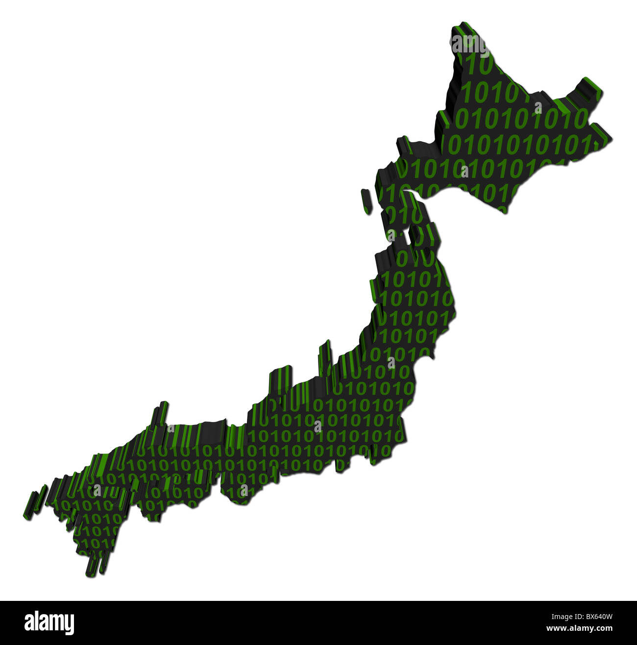 Japan map binary code hi-res stock photography and images - Alamy