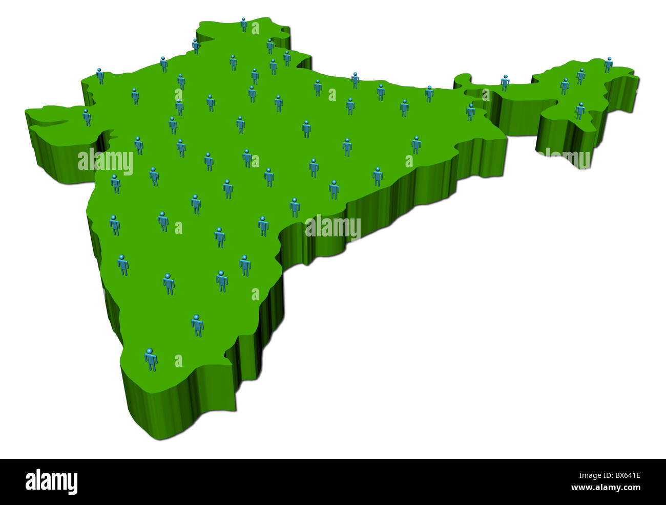 map of India with many abstract people illustration Stock Photo - Alamy