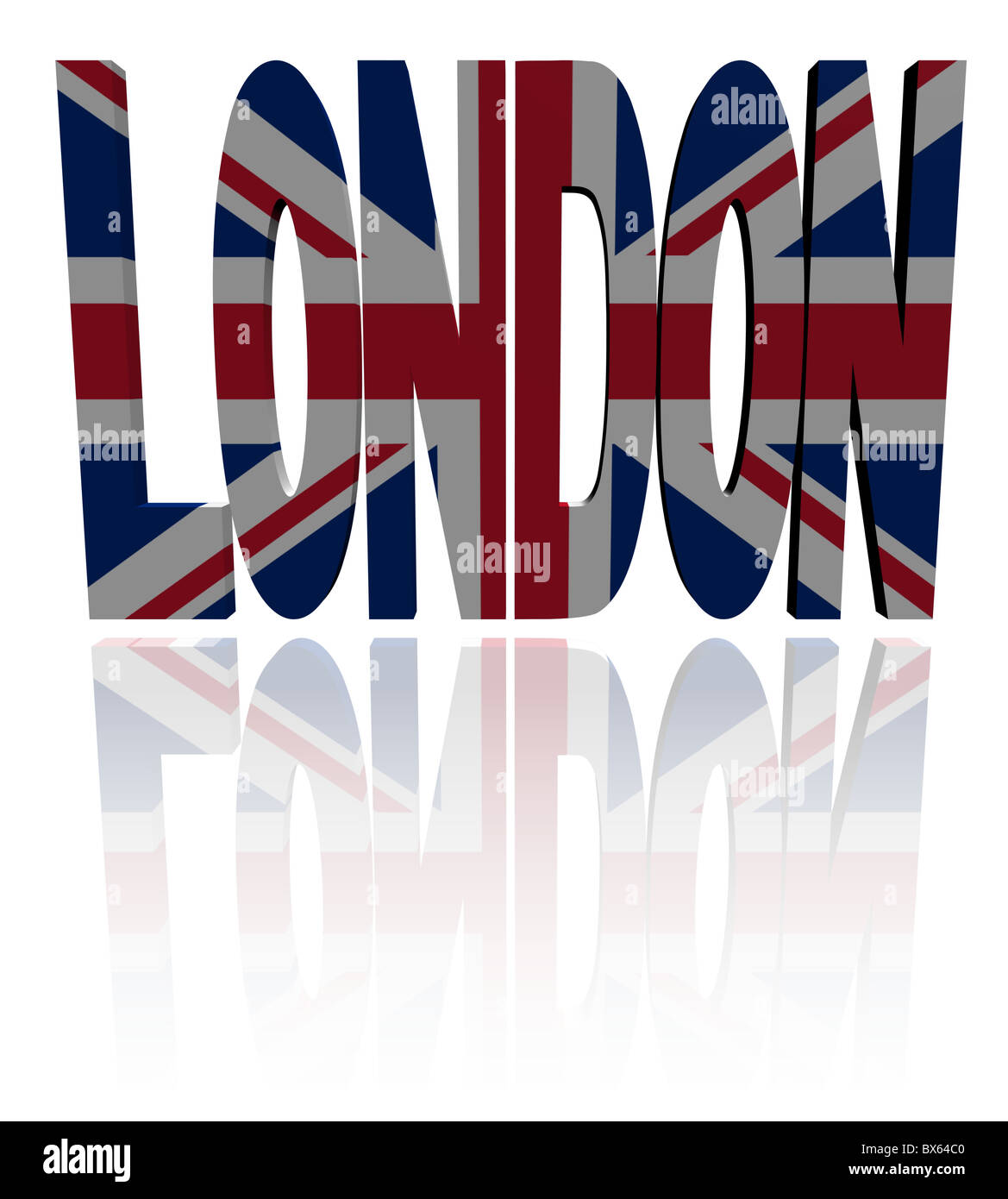 London text with British flag illustration Stock Photo - Alamy