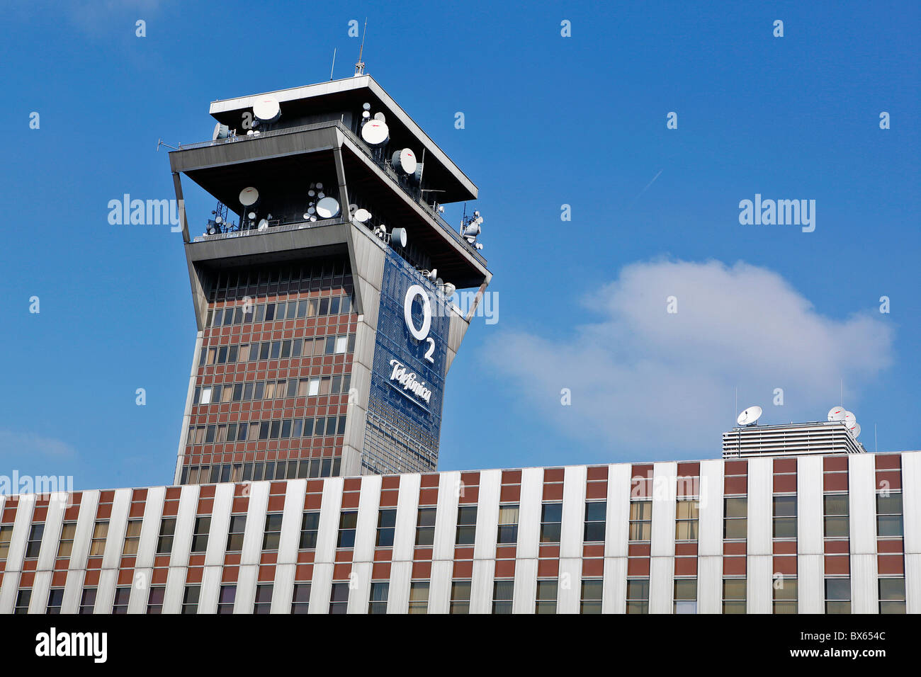 Prague, Czech headquarters of Telefonica O2 in Olsanska Street in ...