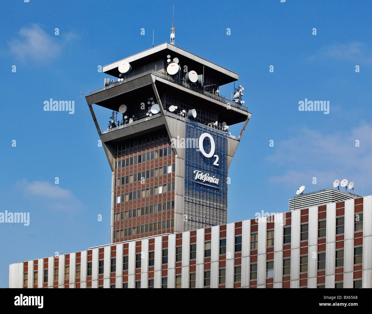 Prague, Czech headquarters of Telefonica O2 in Olsanska Street in ...