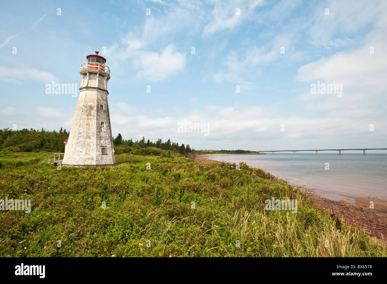 Lighthouse at Cape Jourimain National Wildlife Area, New Brunswick ...