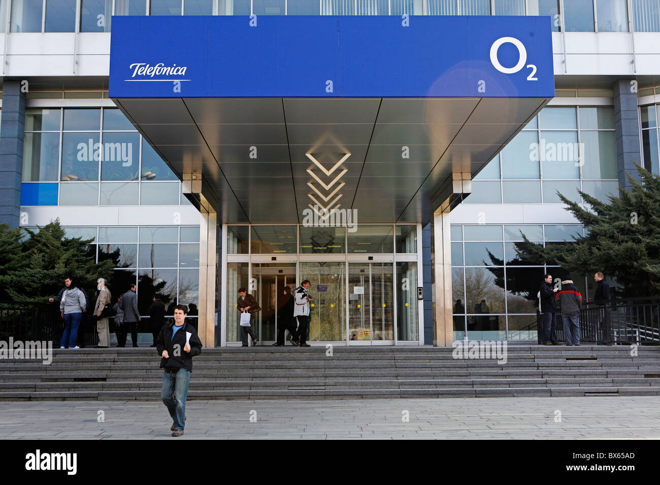 Prague, Czech headquarters of Telefonica O2 in Olsanska Street in ...