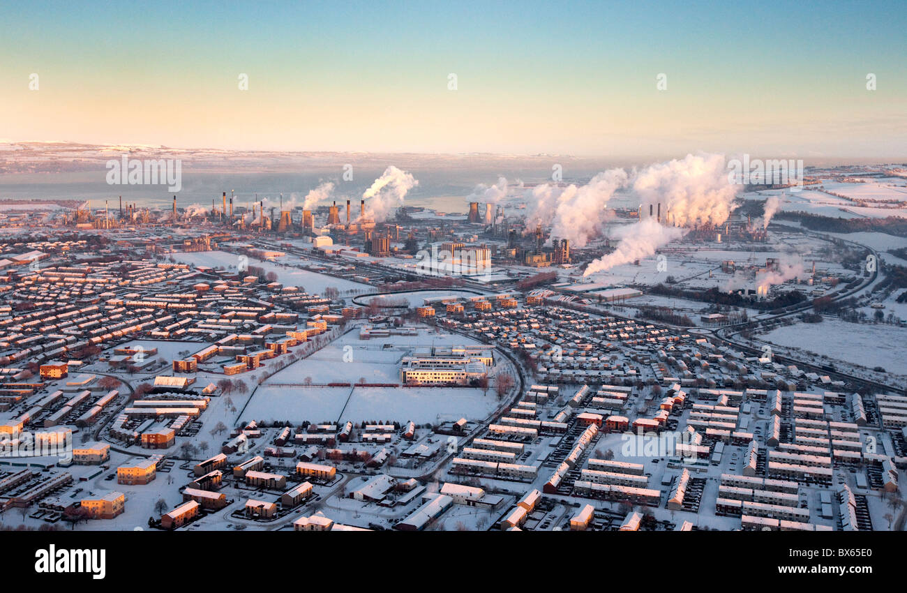 An aireal view of the Grangemouth petrochemical plant, Falkirk ...