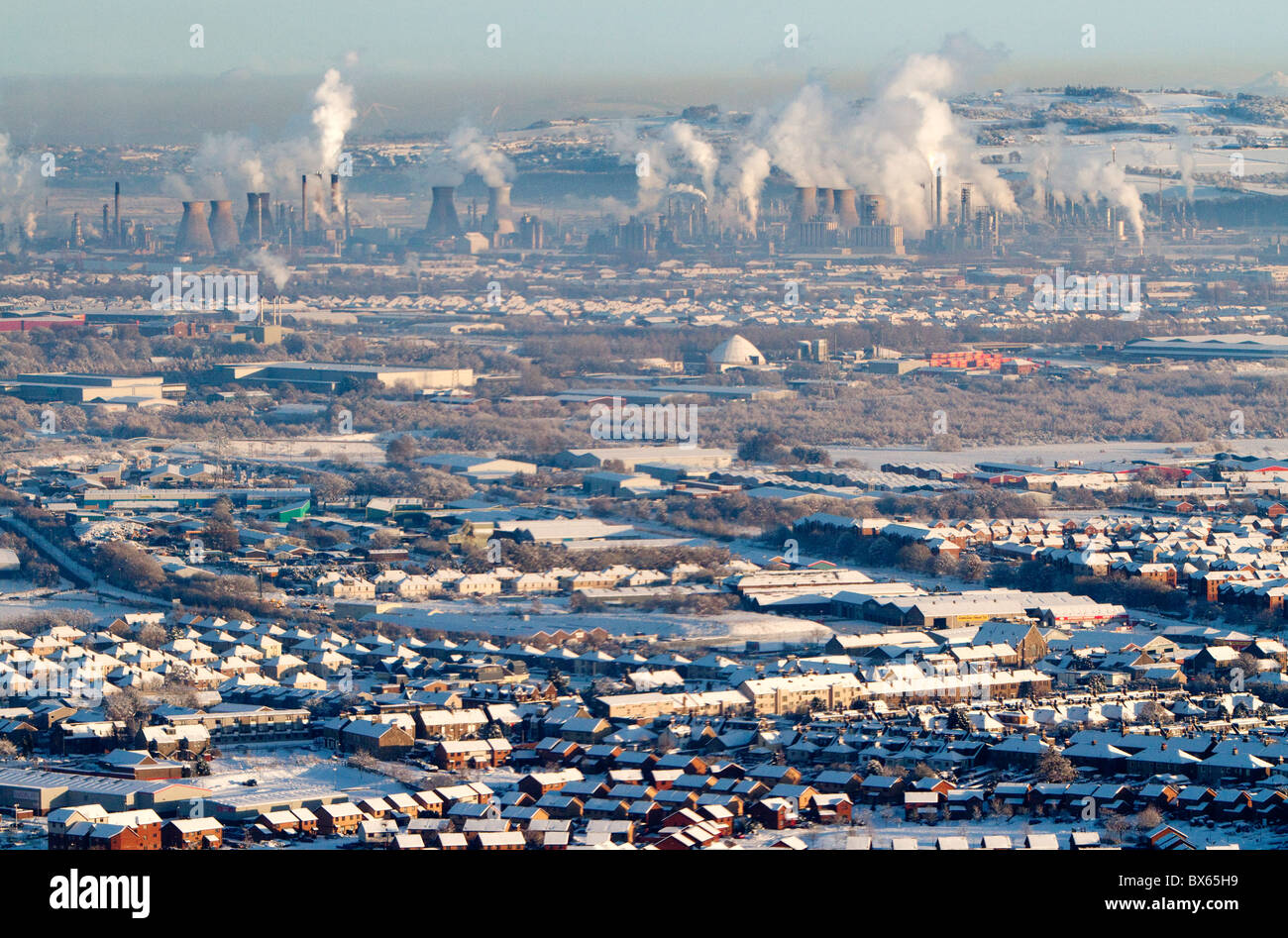 An aireal view of the Grangemouth petrochemical plant, Falkirk ...