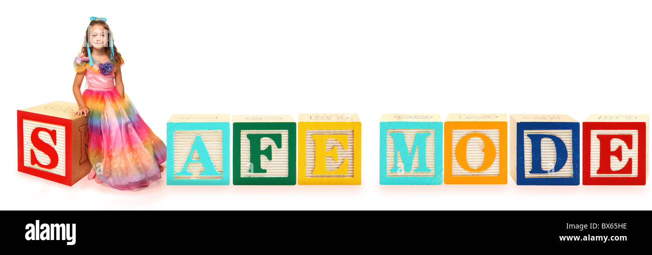 Colorful alphabet blocks spelling the word SAFE MODE Stock Photo - Alamy