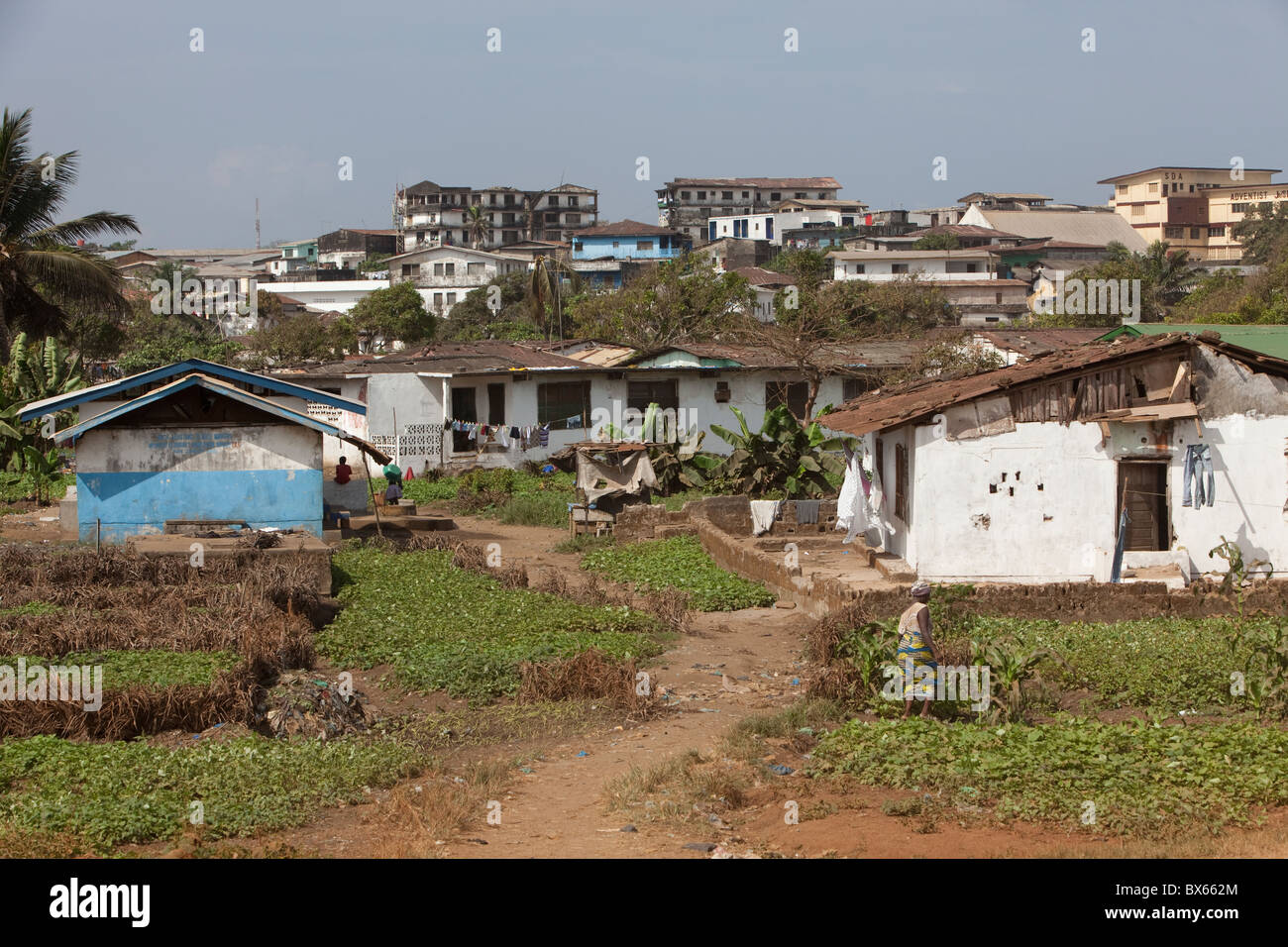City scene along oceanfront | Monrovia, Liberia, West Africa Stock ...