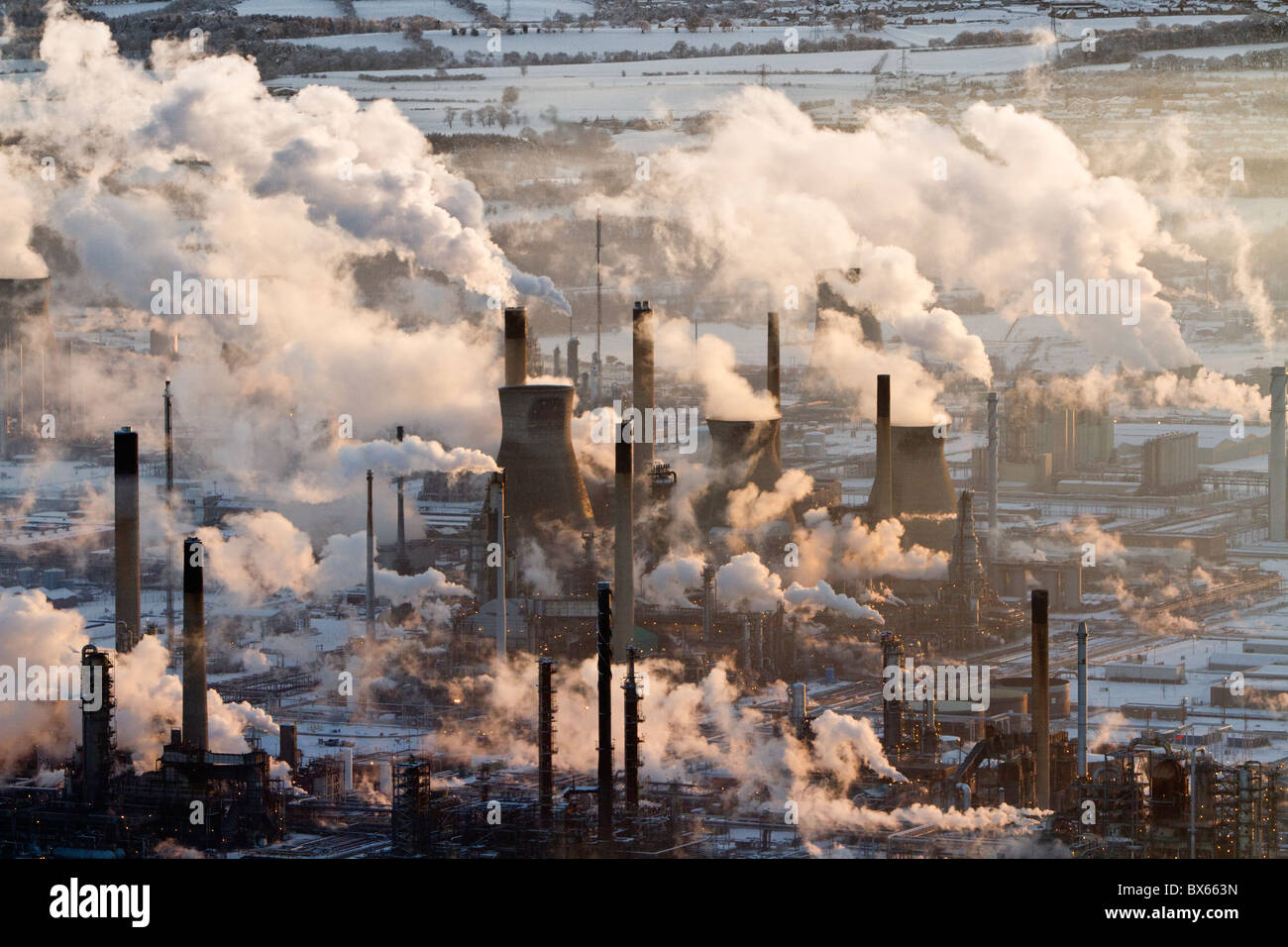 An aireal view of the Grangemouth petrochemical plant, Falkirk ...
