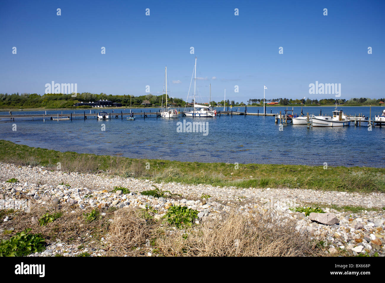 Boats moorded at Fyns Hoved (Funen's Head), Funen, Denmark, Danish ...
