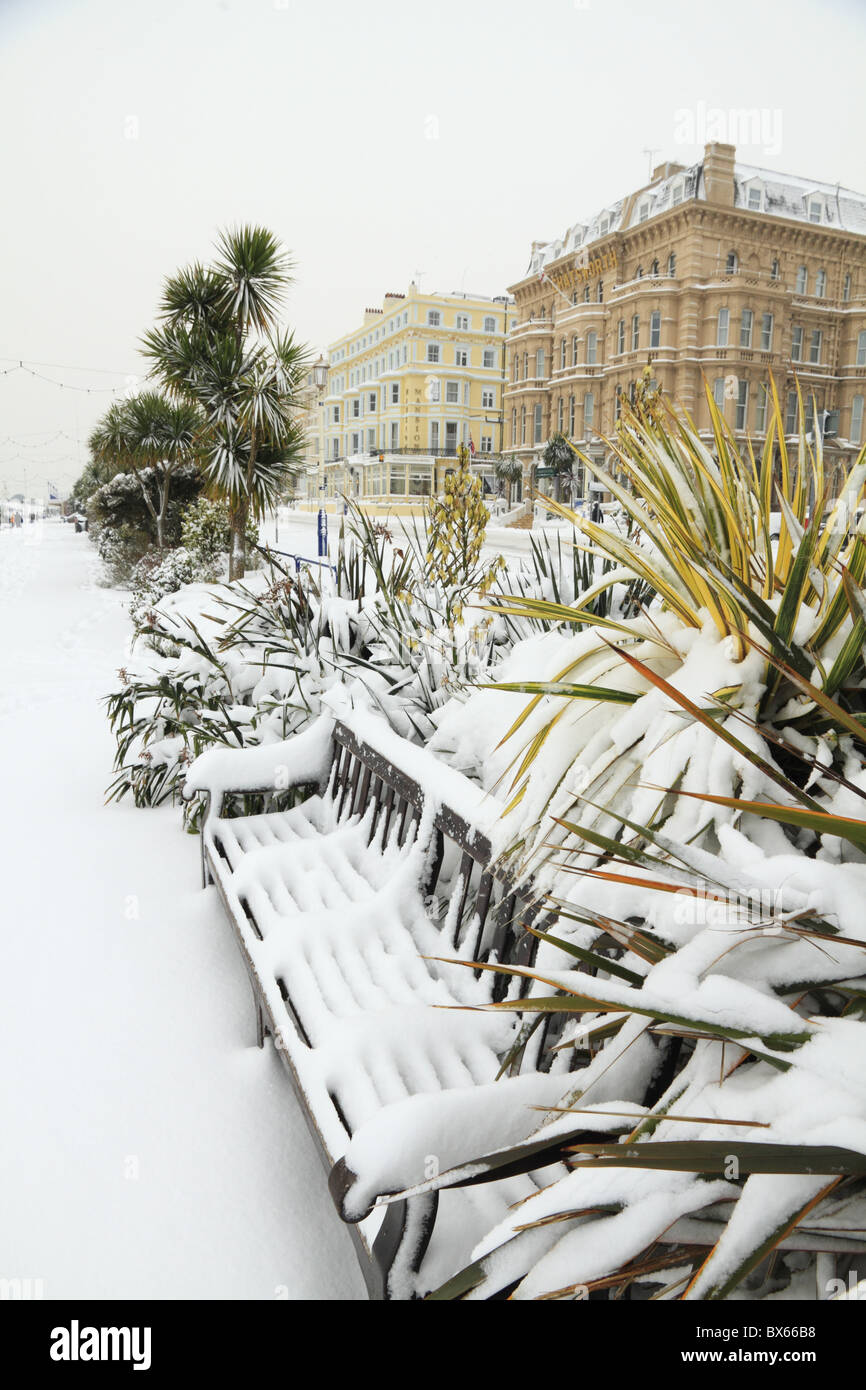 Snowfall on Eastbourne seafront, East Sussex, England Stock Photo - Alamy