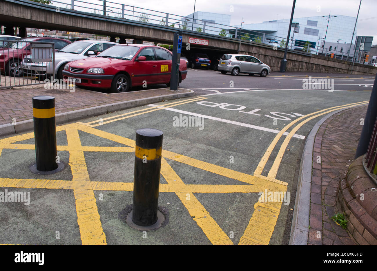 Rising bollards to control vehicles entering bus station Newport South ...