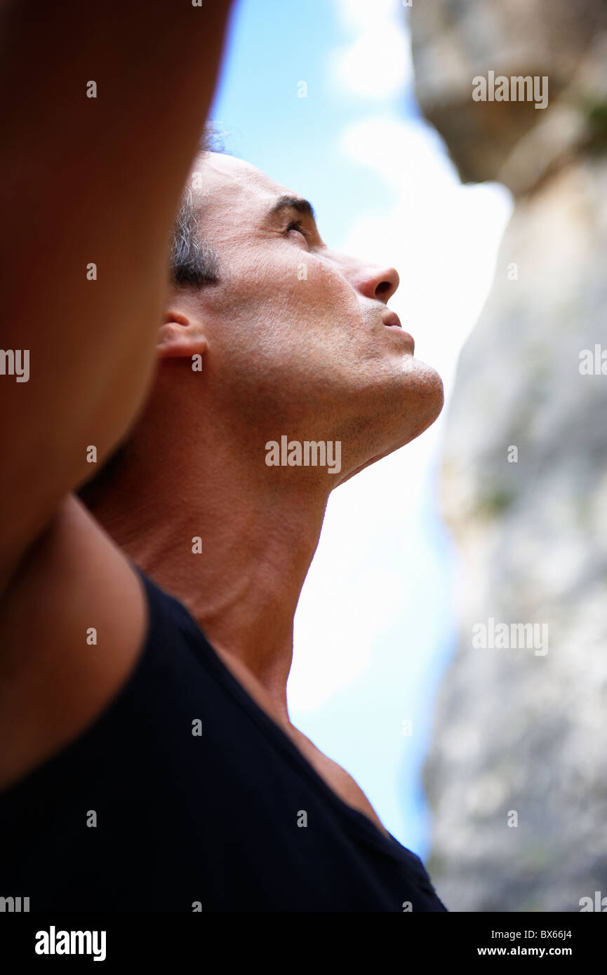 Climbing profile rock hi-res stock photography and images - Alamy