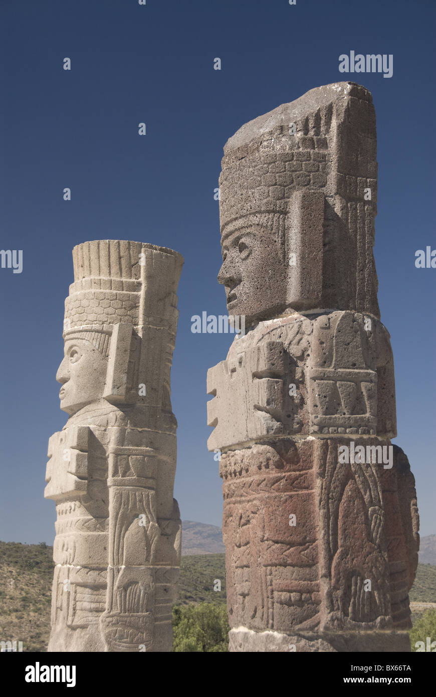 Atlantes warrior statues, Temple of Quetzalcoatl, Archaeological Zone ...