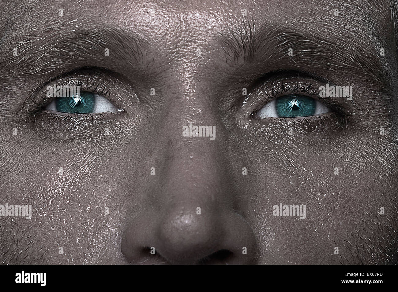 Eyes of a sweating man Stock Photo - Alamy