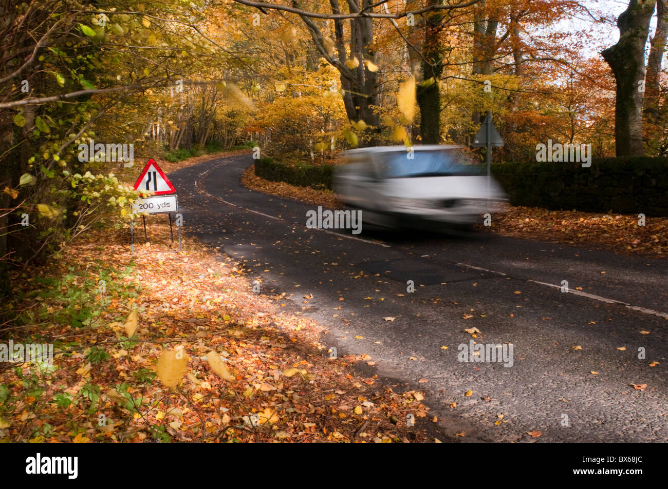 Car speeding country lane hi-res stock photography and images - Alamy