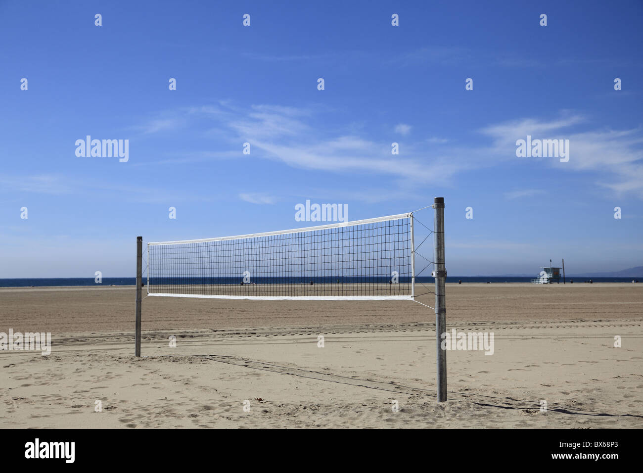 Volleyball net, Santa Monica, Los Angeles, California, United States of ...
