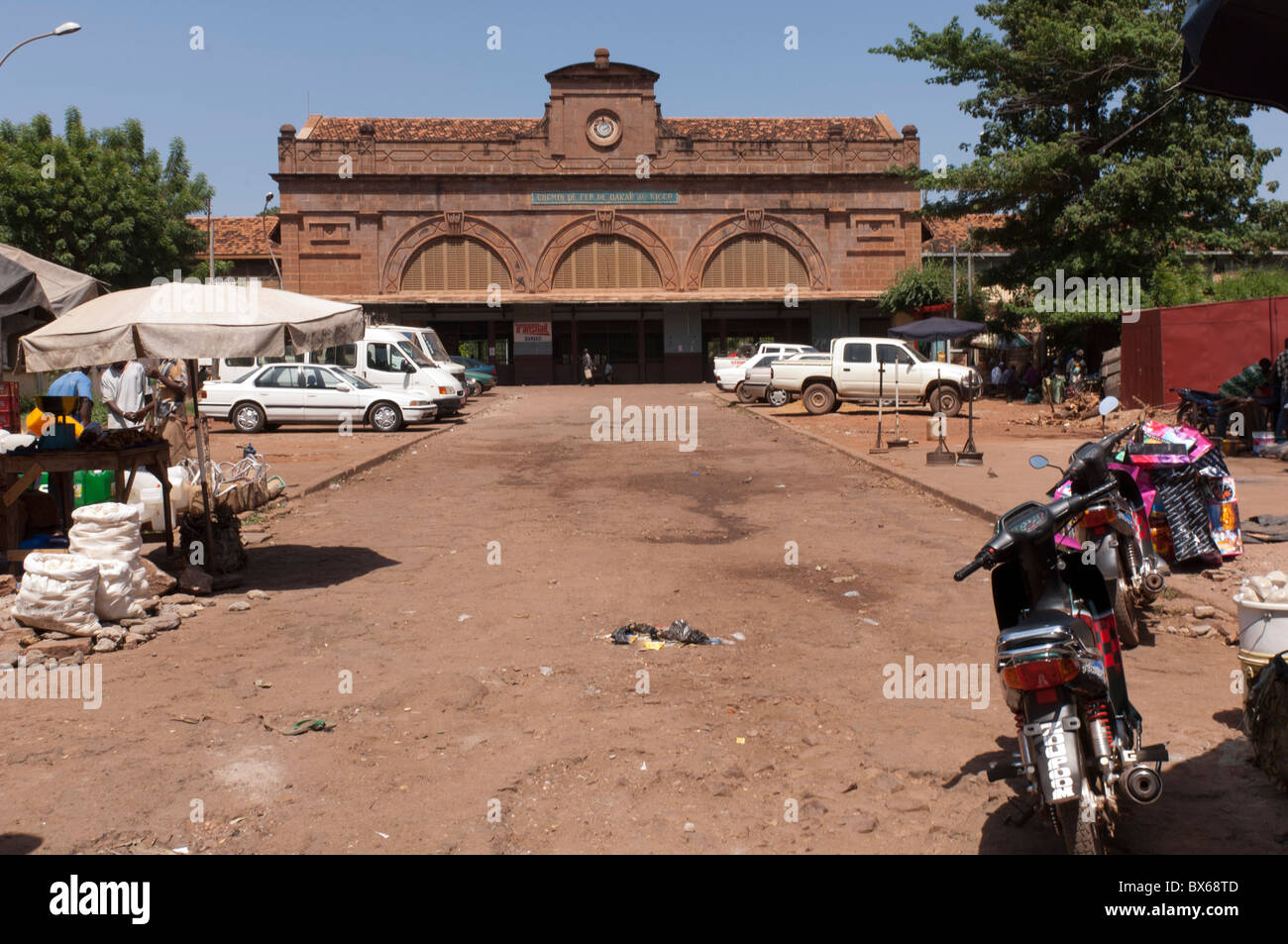 Central railway station, main building, in Bamako, Mali, West Africa ...