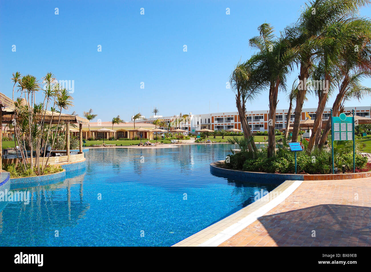 Swimming pool area at VIP villas, Sharm el Sheikh, Egypt Stock Photo ...