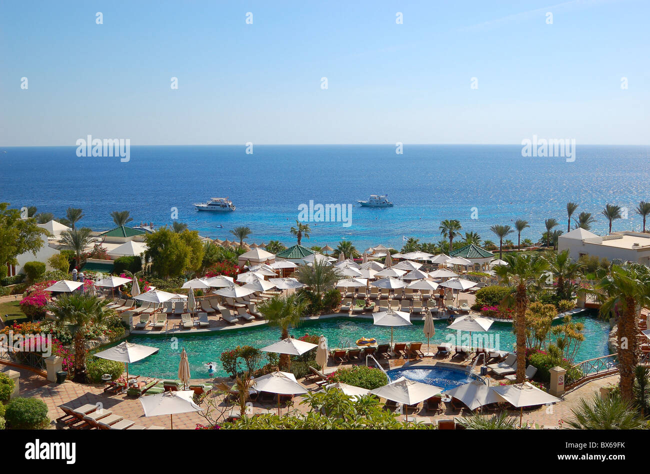 Swimming pool at the beach of luxury hotel, Sharm el Sheikh, Egypt ...
