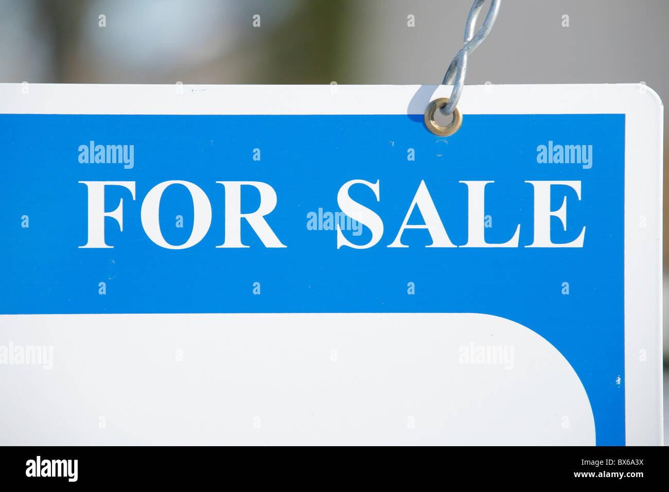 Blue and White For Sale Sign Stock Photo - Alamy