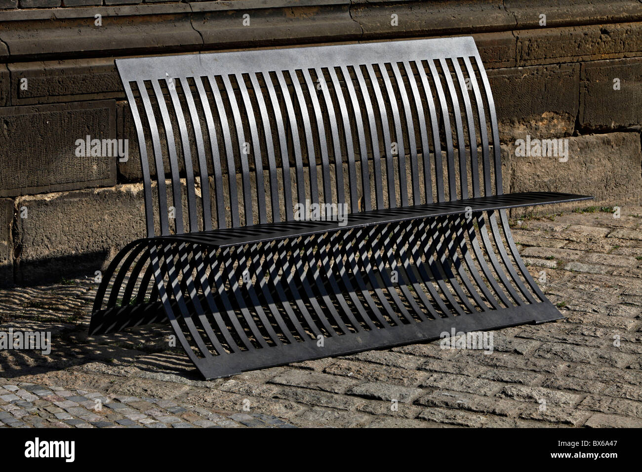 Prague, steele bench at St. George Sqaure.(CTK Photo/Martin Sterba ...